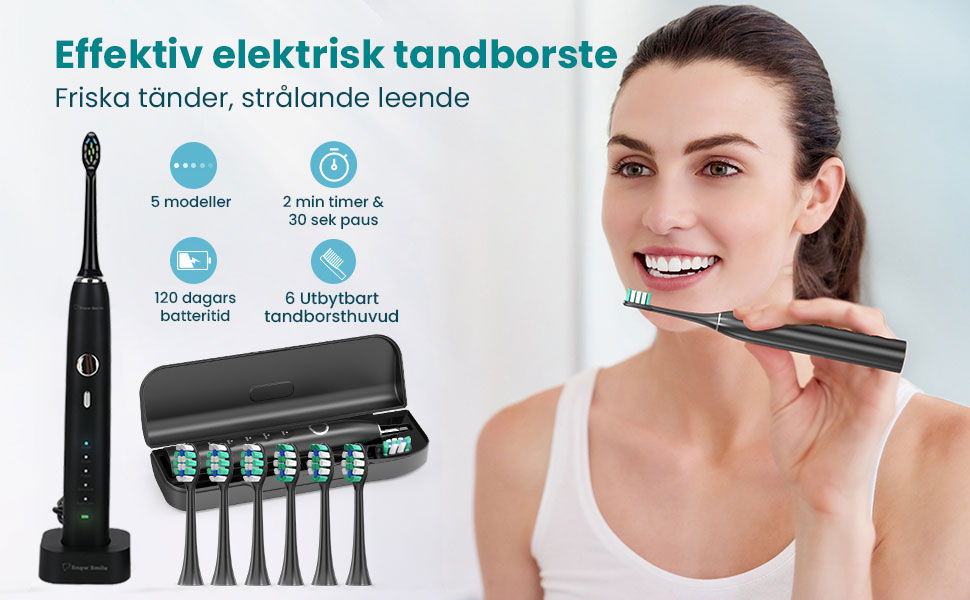 Snow Smile® Sonic elektrisk tandborste och vattenflosser i kombination