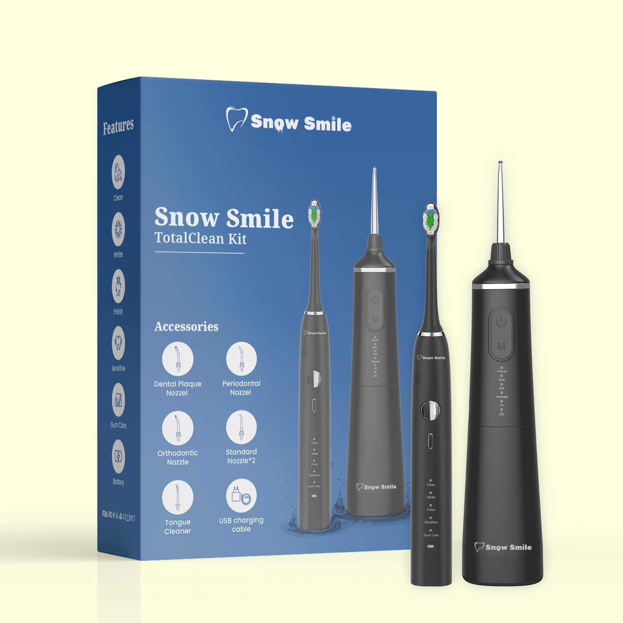 Snow Smile Sonic elektrisk tandborste och vattenflosser i kombination
